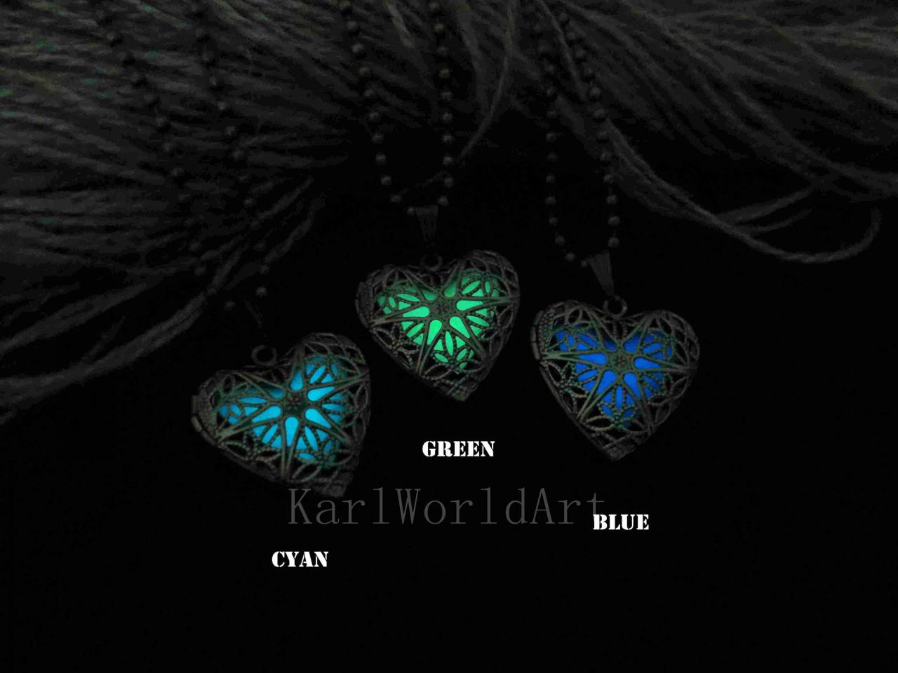 Cyan The Heart Of Atlantis, Glowing Necklace , Glowing Jewelry,glowing ...