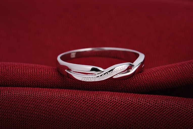 2pcs Engrave Platinum Infinity Rings, Wedding Couples Rings, Lovers ...