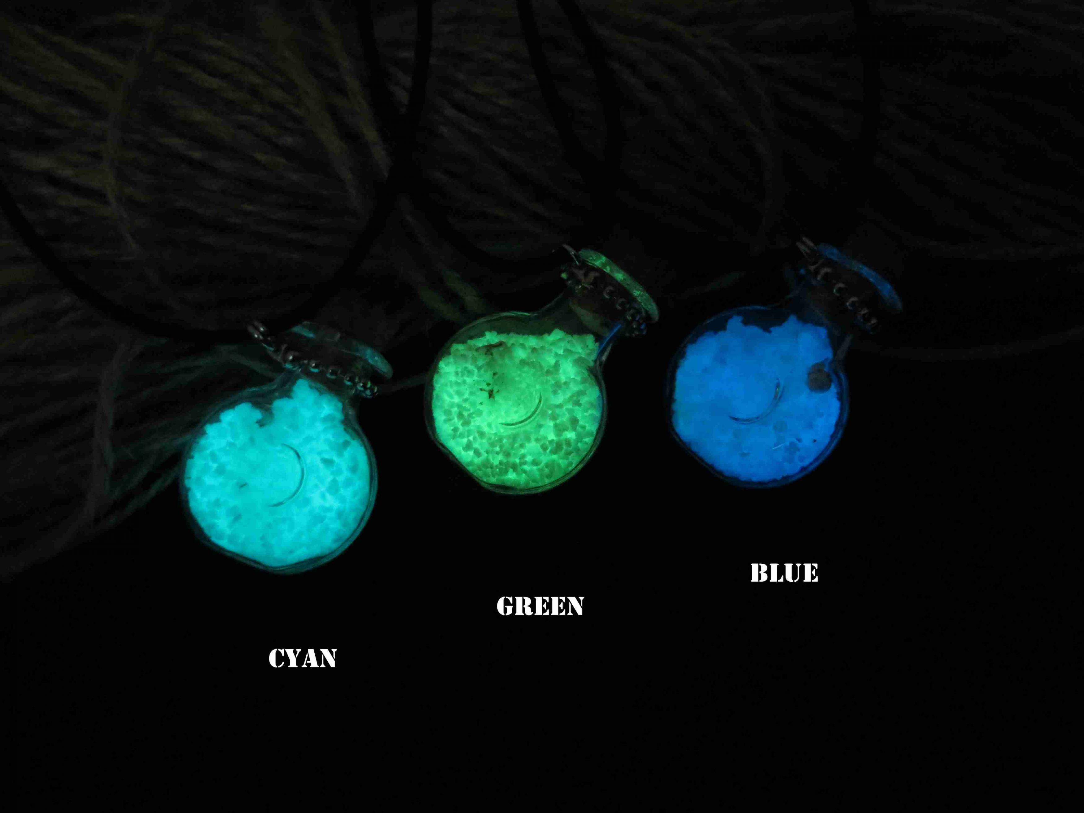 Blue Xo Bottle Glow In The Dark Necklace,glow In The Dark Jewelry,glow ...